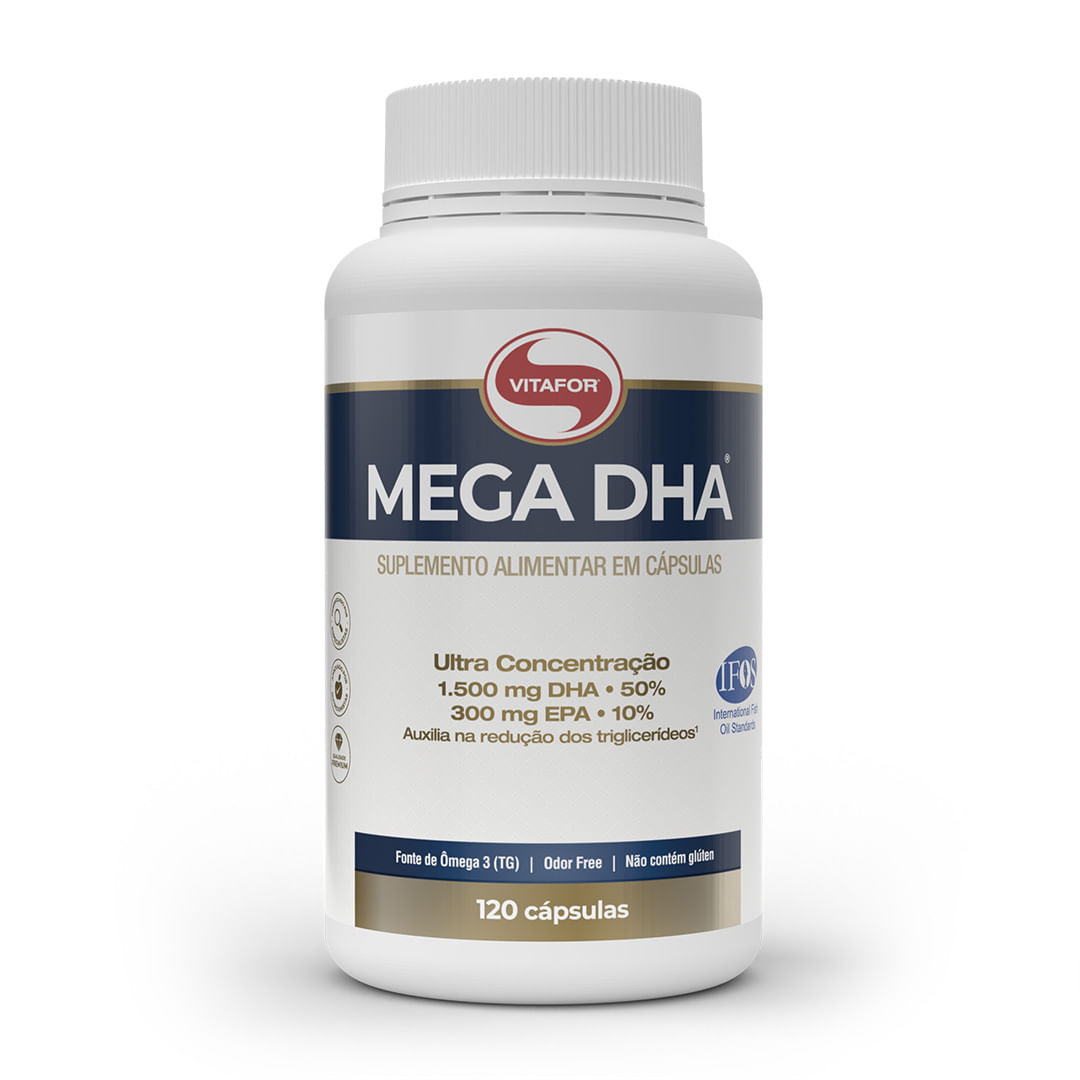MEGA DHA 1500 DHA 300 EPA 1g 120 CÁPSULAS VITAFOR