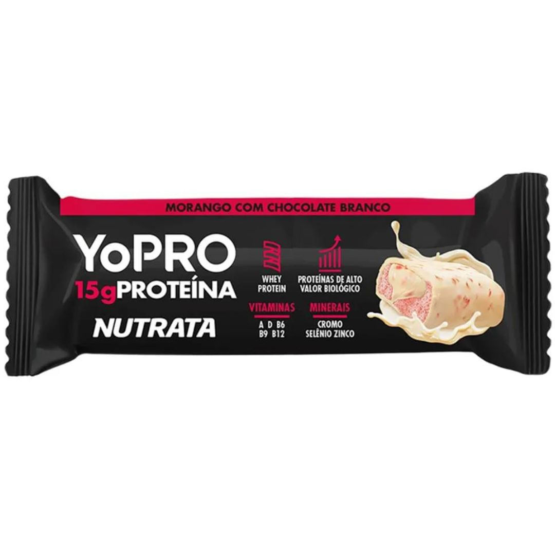 YOPRO BAR MORANGO COM CHOCOLATE BRANCO 55g NUTRATA